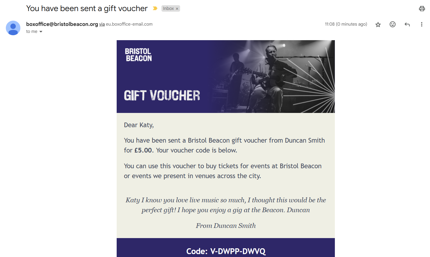 Do you have gift vouchers? – Bristol Beacon